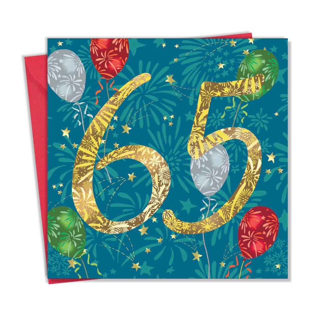 Happy 65th Birthday Card for Him Her - 65 Years Old Card - Age 65 Card ...