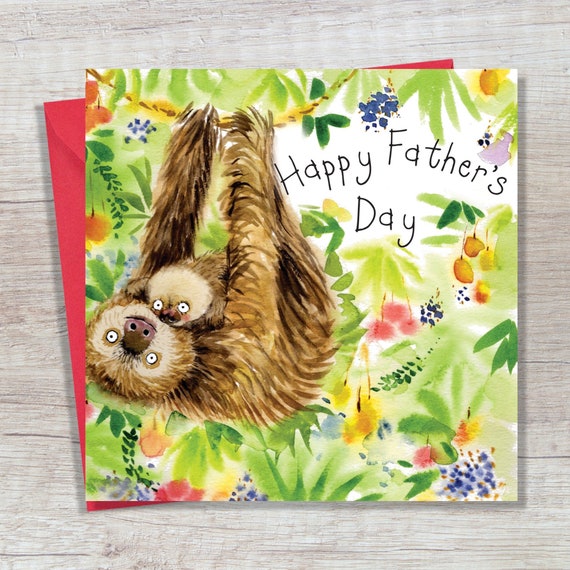 Father's Day Card Dad Sloth Father's Day Card From | Etsy UK