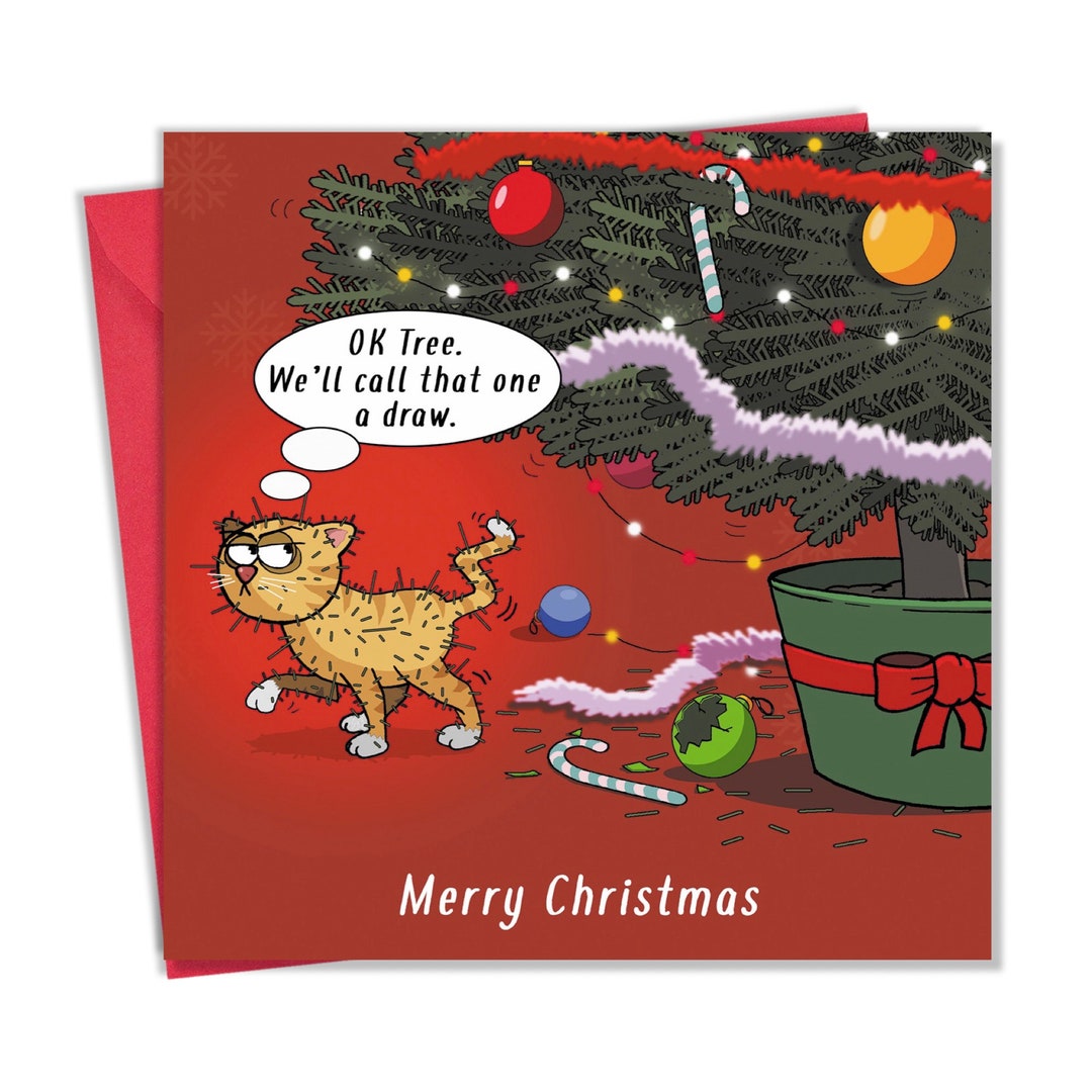 Funny Christmas Card - Cat Christmas Card From the Cat - Merry ...