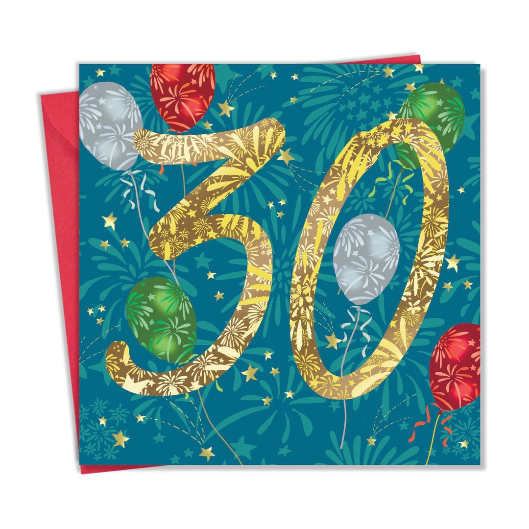 Happy 30th Birthday Card for Him Her 30 Years Old Card Age 30 Birthday ...