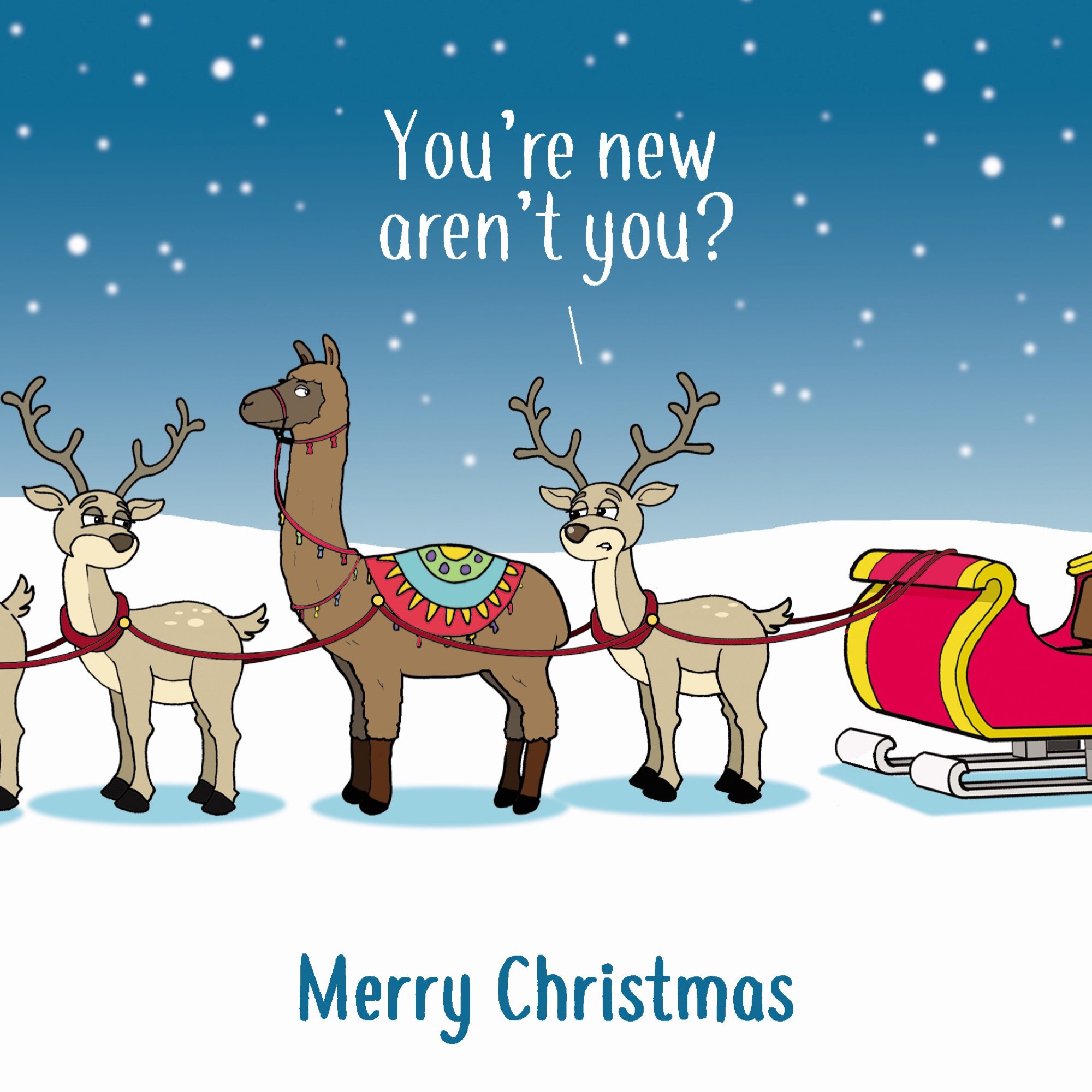 Funny Christmas Card Llama Confusion Merry Christmas Card - Etsy