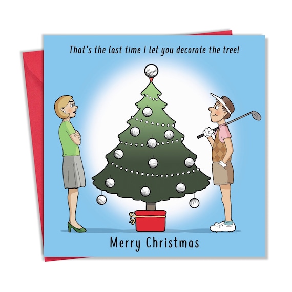 Funny Christmas Card Golf Christmas Tree Funny Golf Xmas - Etsy UK