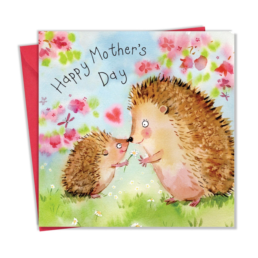 Mothers Day Card Hedgehog – Cute Mothers Day Card – Cute Mothers Day ...