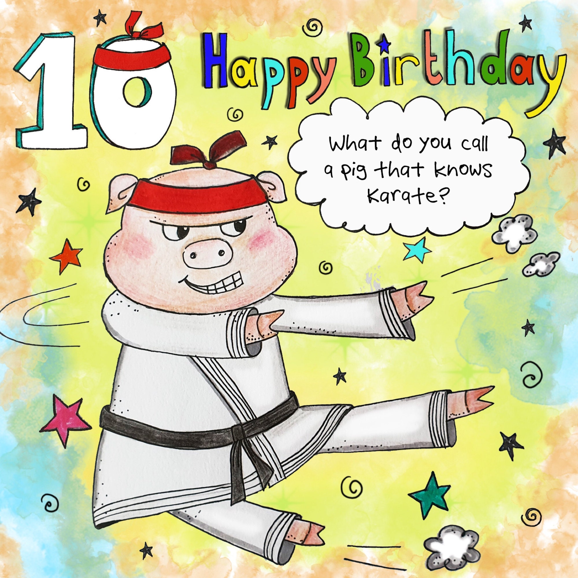 10th Birthday Card - Funny Joke Childrens Birthday Card - Age 10 ...