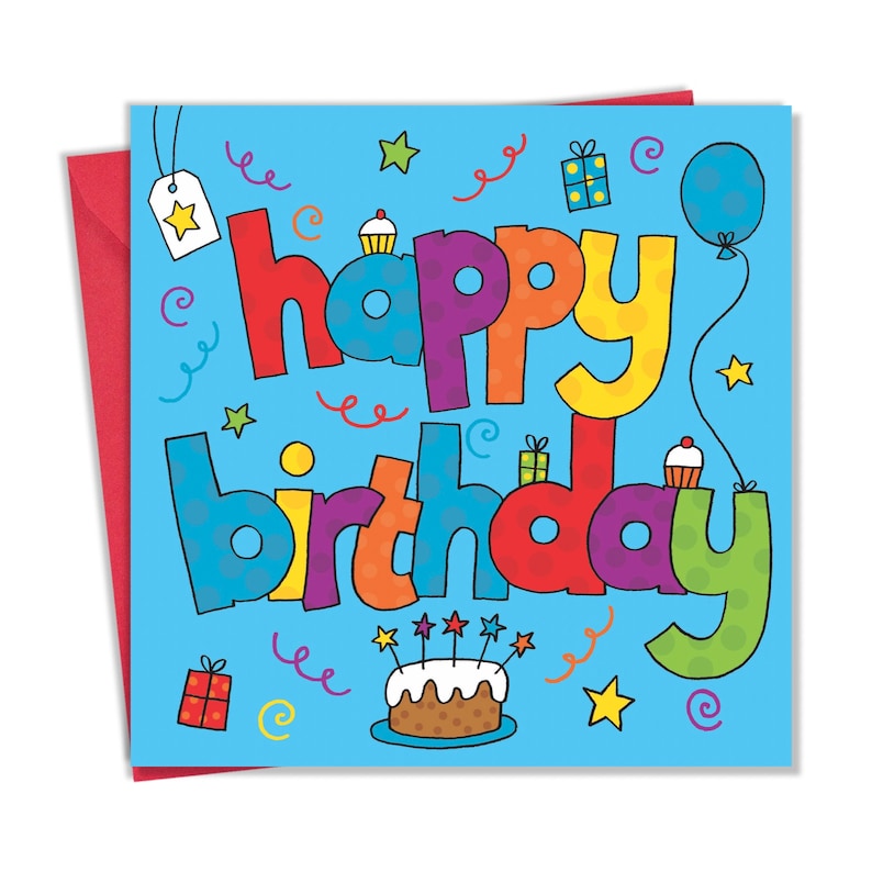 Boys Birthday Card With Happy Birthday Design - Happy Birthday Card for ...