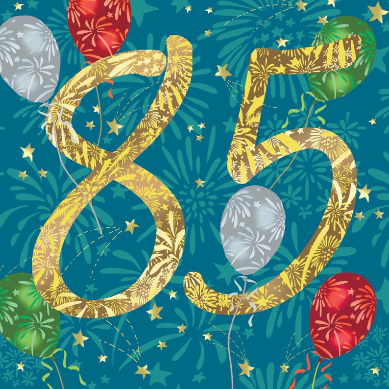 Happy 85th Birthday Card for Him Her 85 Years Old Card Age - Etsy