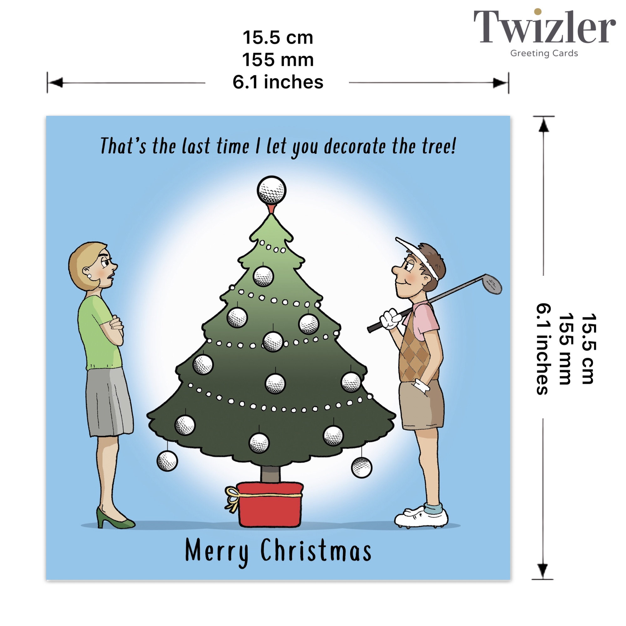 Funny Christmas Card Golf Christmas Tree - Funny Golf Xmas Card - Merry ...