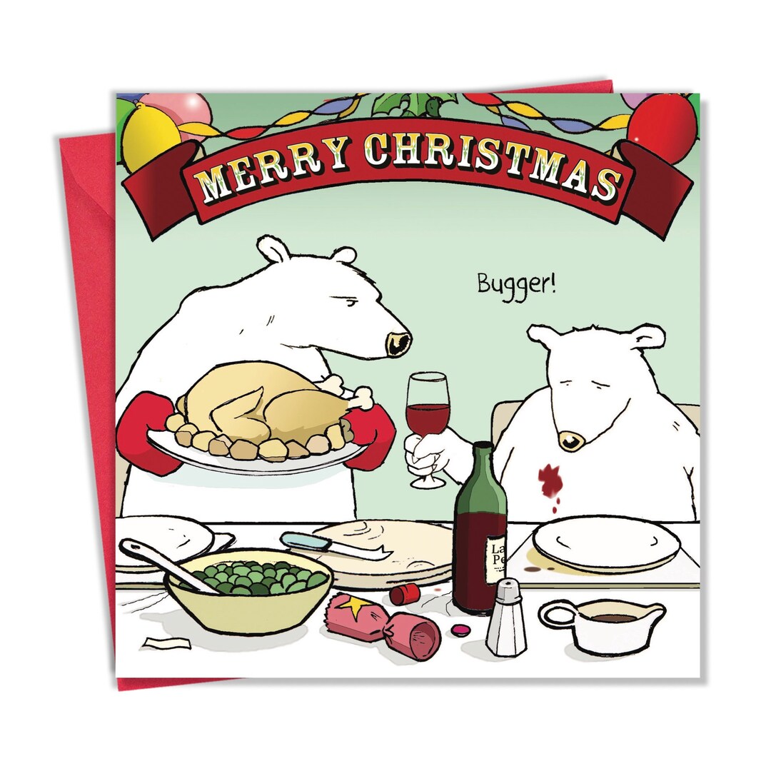 Funny Christmas Card Christmas Dinner Merry Christmas Card Funny Xmas ...