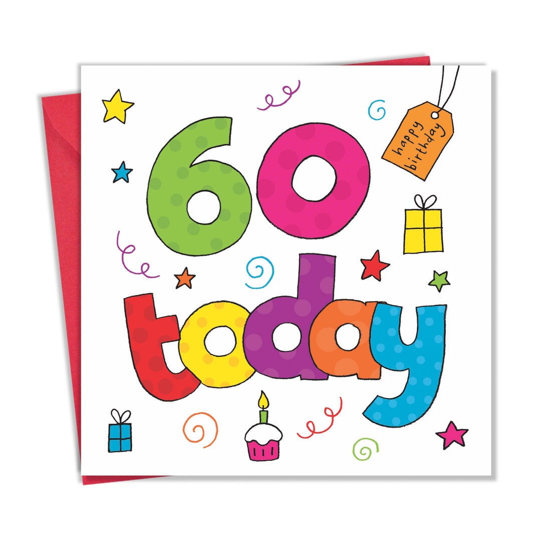 60th Birthday Card for Him or Her - Sixty Birthday Card Her or Him ...