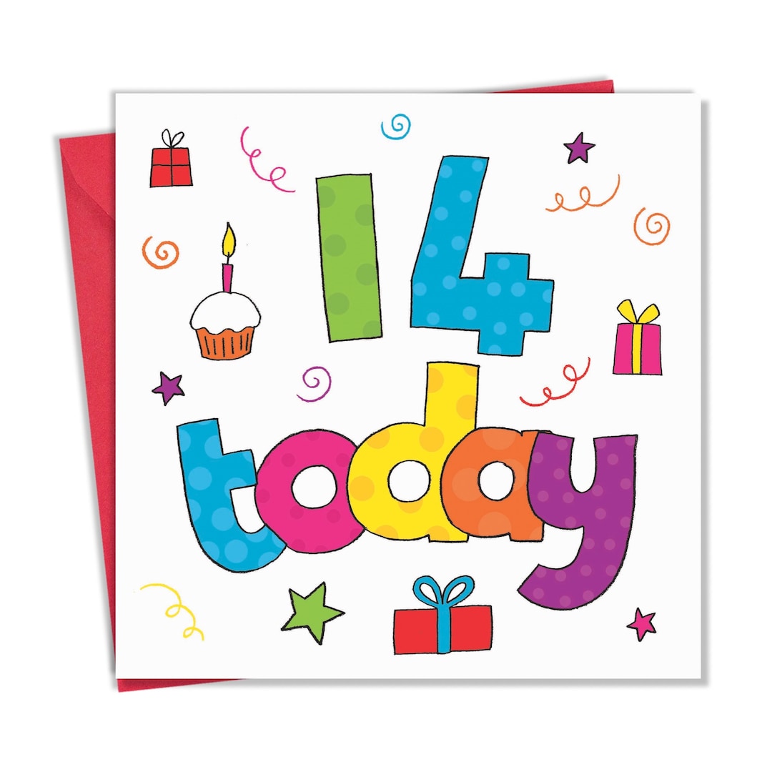 14th Birthday Card for Boy or Girl - 14th Birthday Card Girl or Boy ...