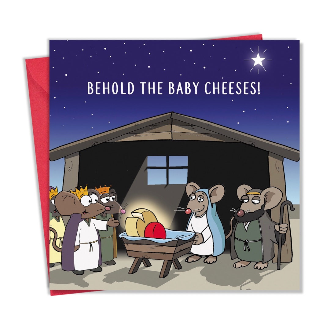 Funny Christmas Card With Baby Cheeses - Funny Xmas Card - Merry ...