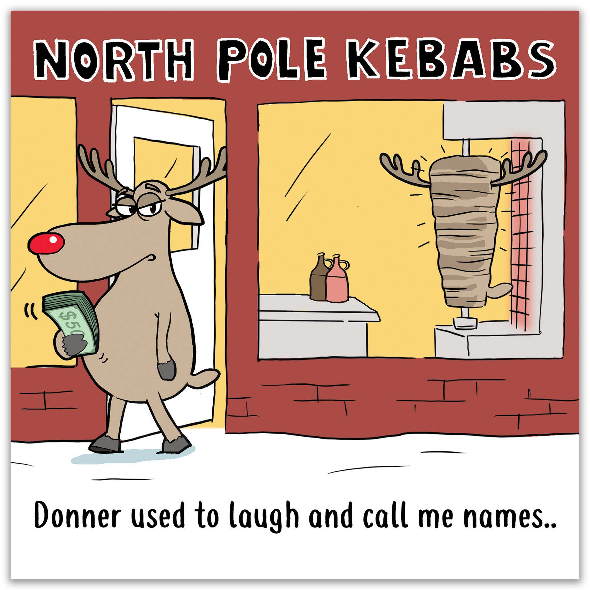 Funny Christmas Card Donner Kebab - Merry Christmas Card - Xmas - Mens ...