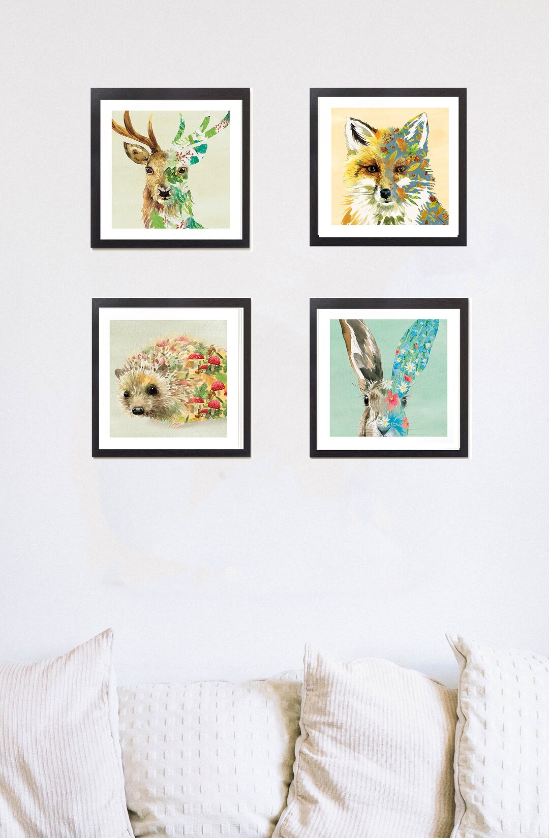 Animal Print Wall Art Pictures - Unframed Watercolour Prints– Modern ...