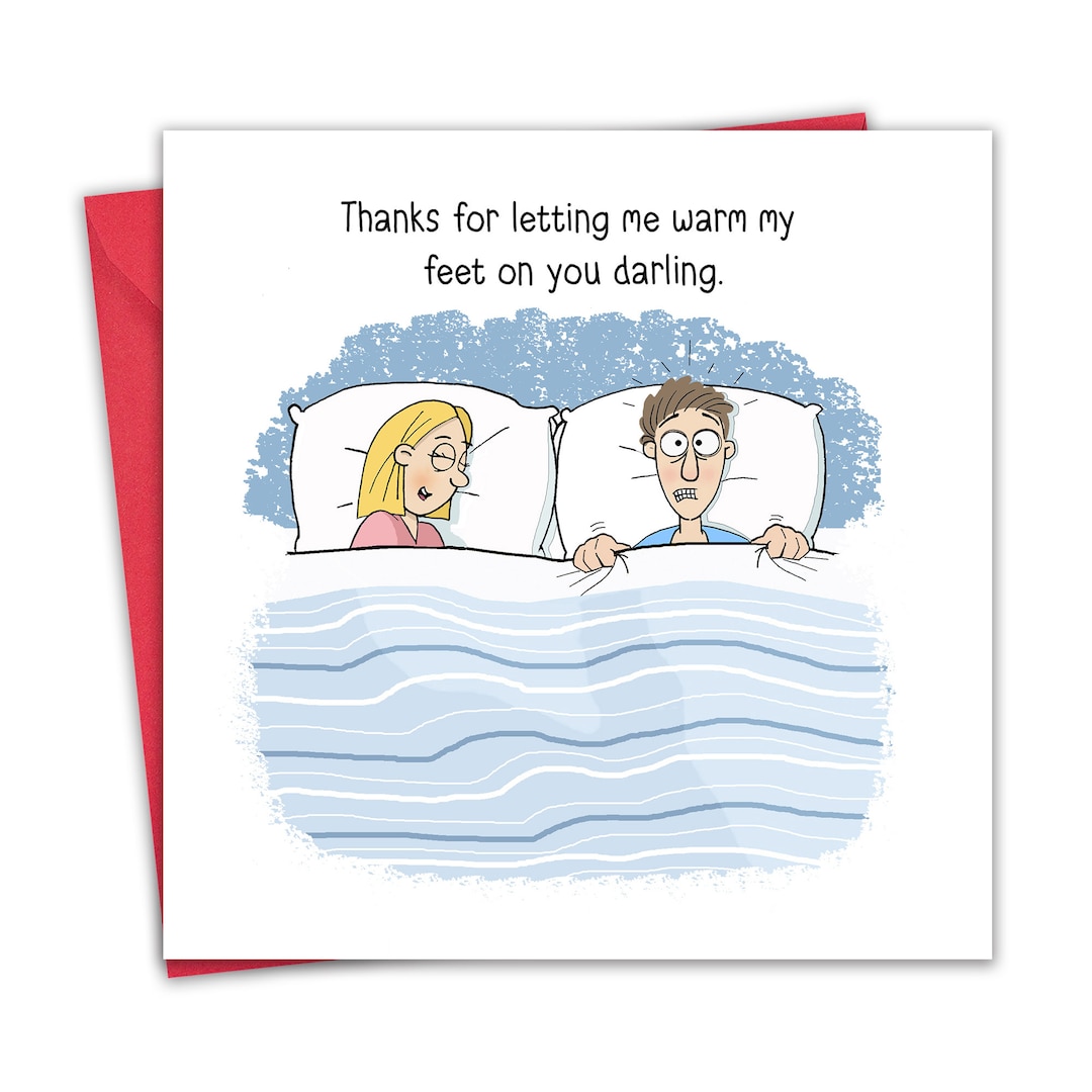 Funny Card - Warm Feet - Funny Birthday Card for Men or Women - Him or ...