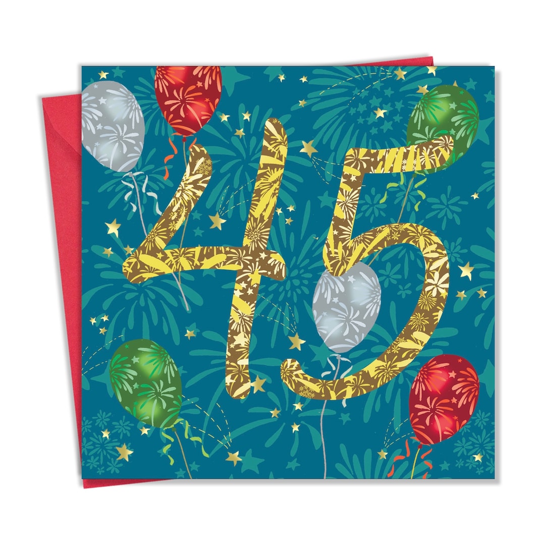 Happy 45th Birthday Card for Him Her - 45 Years Old Card - Age 45 ...
