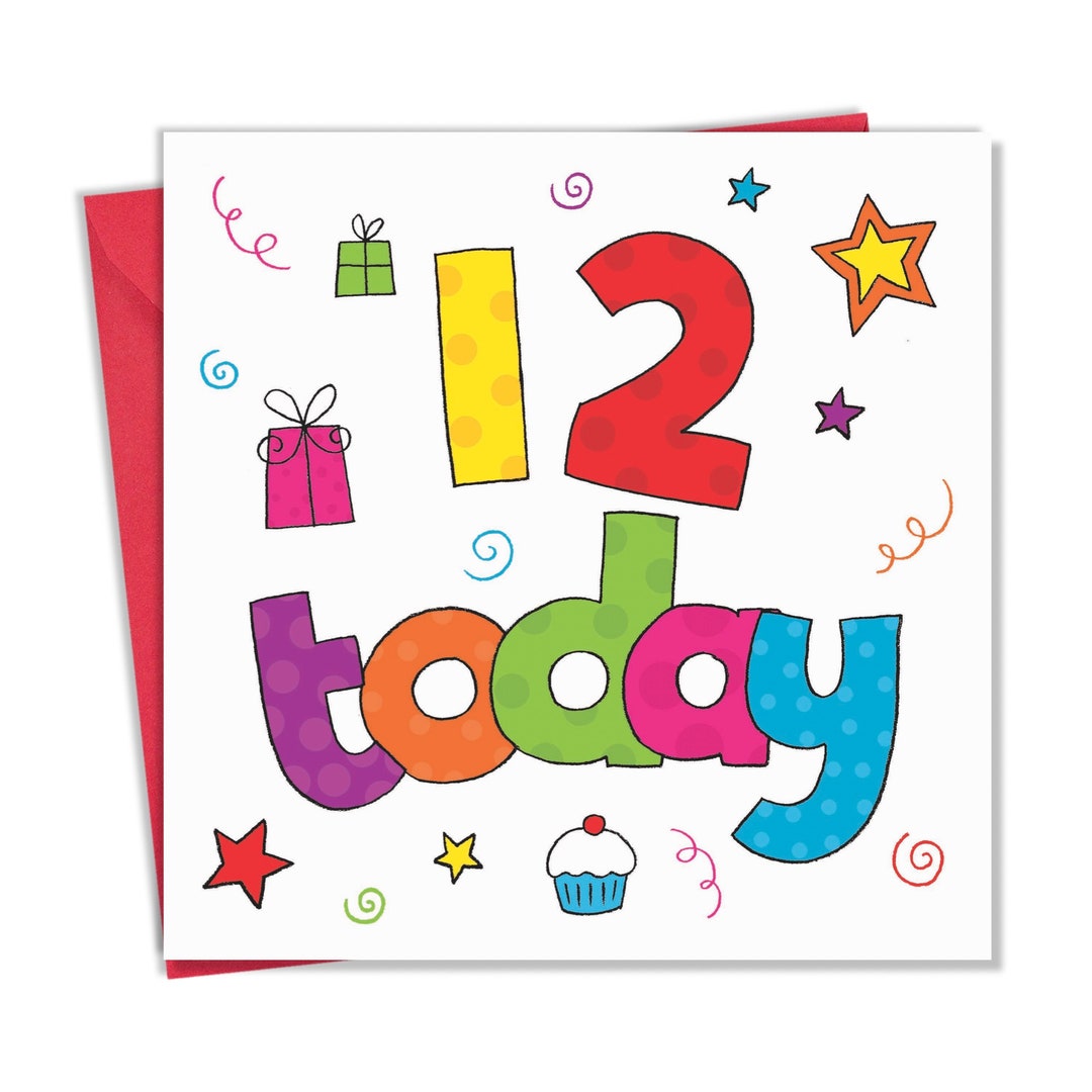 12th Birthday Card for Boy or Girl - 12th Birthday Card Girl or Boy ...