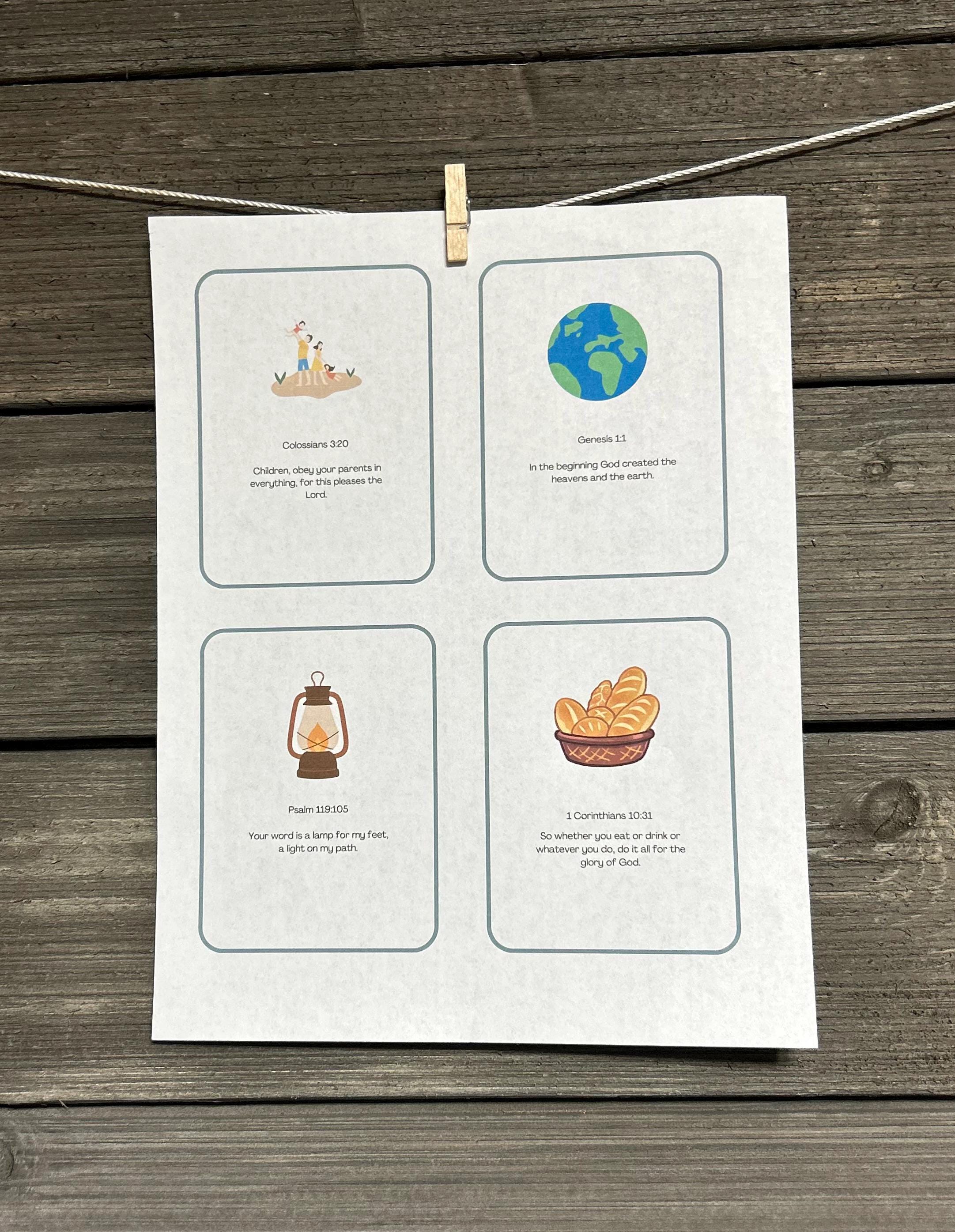 Bible Verse Flash Cards, Memory Verse Cards, Memory Verses for Kids - Etsy