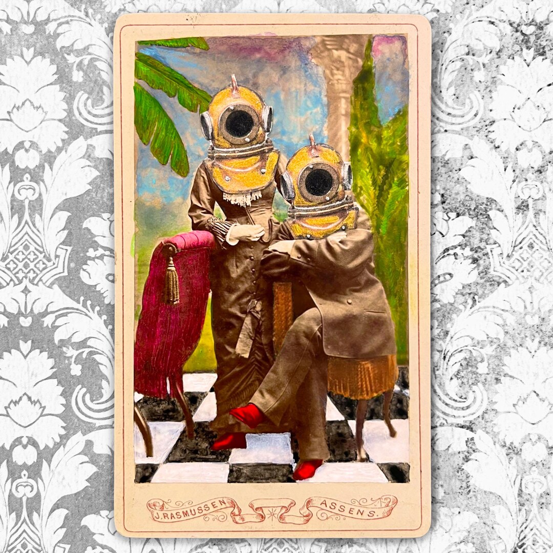 Altered Photo Collage: Steampunk Deep Sea Divers • Mini Mixed Media ...