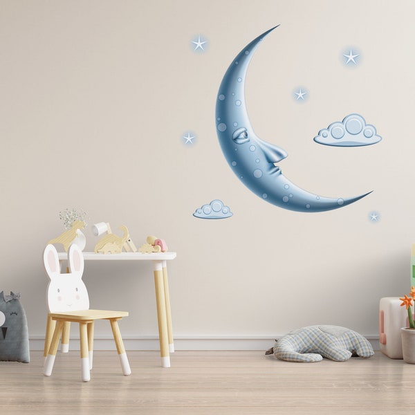 Moon Wall Decal - Etsy UK