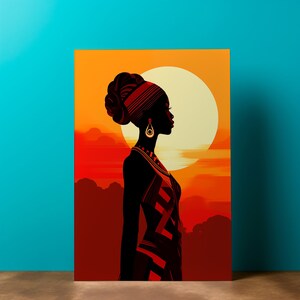 African Woman Canvas Wall Art, Black Woman Canvas Print, African Art, Afrocentric Wall Decor ...