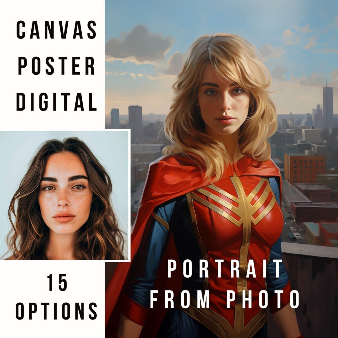 Personalized Superhero Portrait, Face Swap, Portraits From Photo ...