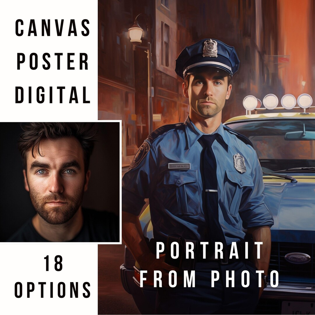 Custom Policeman Portrait, Face Swap, Portraits From Photo ...