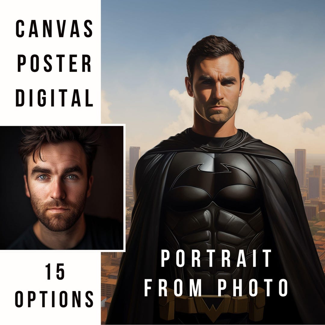 Superhero Portraits From Photo, Superhero Oil Portrait, Face Swap ...