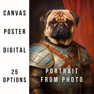 Personalized Warrior Dog Portrait, Custom Pet Portrait, Renaissance Pet ...