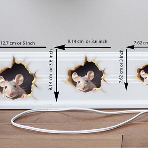 White Mouse Hole Sticker, 3D Wall Decal, Skirting Board Sticker ...