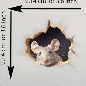White Mouse Hole Sticker, 3D Wall Decal, Skirting Board Sticker ...