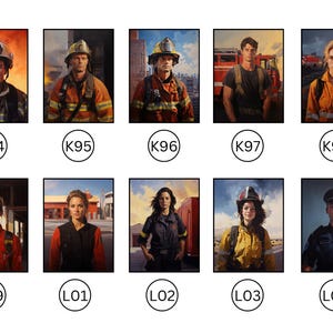 Personalized Firefighter Portrait, Fireman Portrait From Photo, Face ...