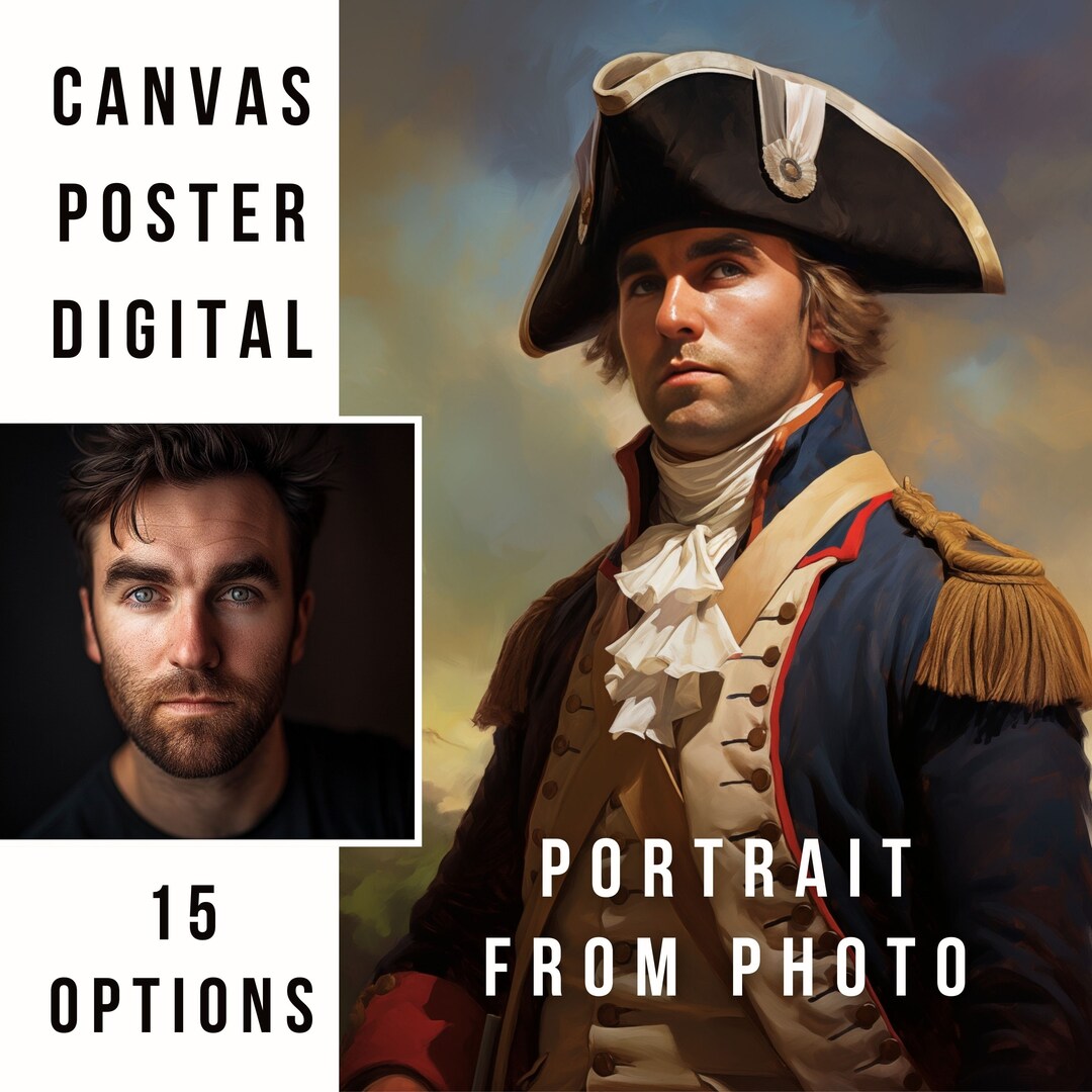 Custom Napoleonic Portrait From Photo, Custom Historical Portrait, Face ...