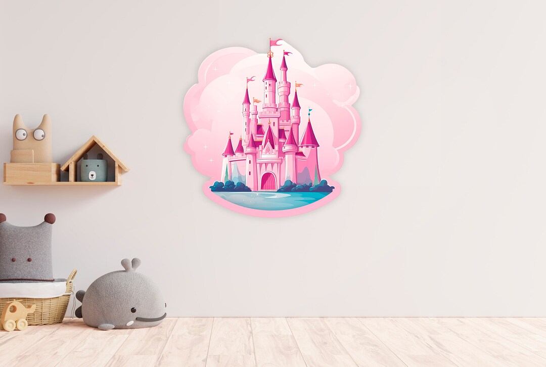Pink Castle Wall Decal, Princess Castle Wall Sticker, Nursery Decor ...