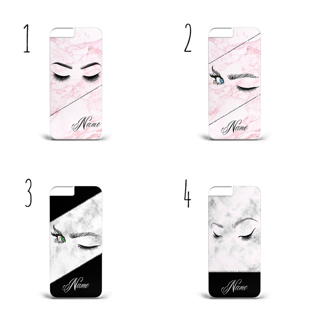 Personalised Eyelashes Glitter Eyelashes Initials Marble Unique Printed ...