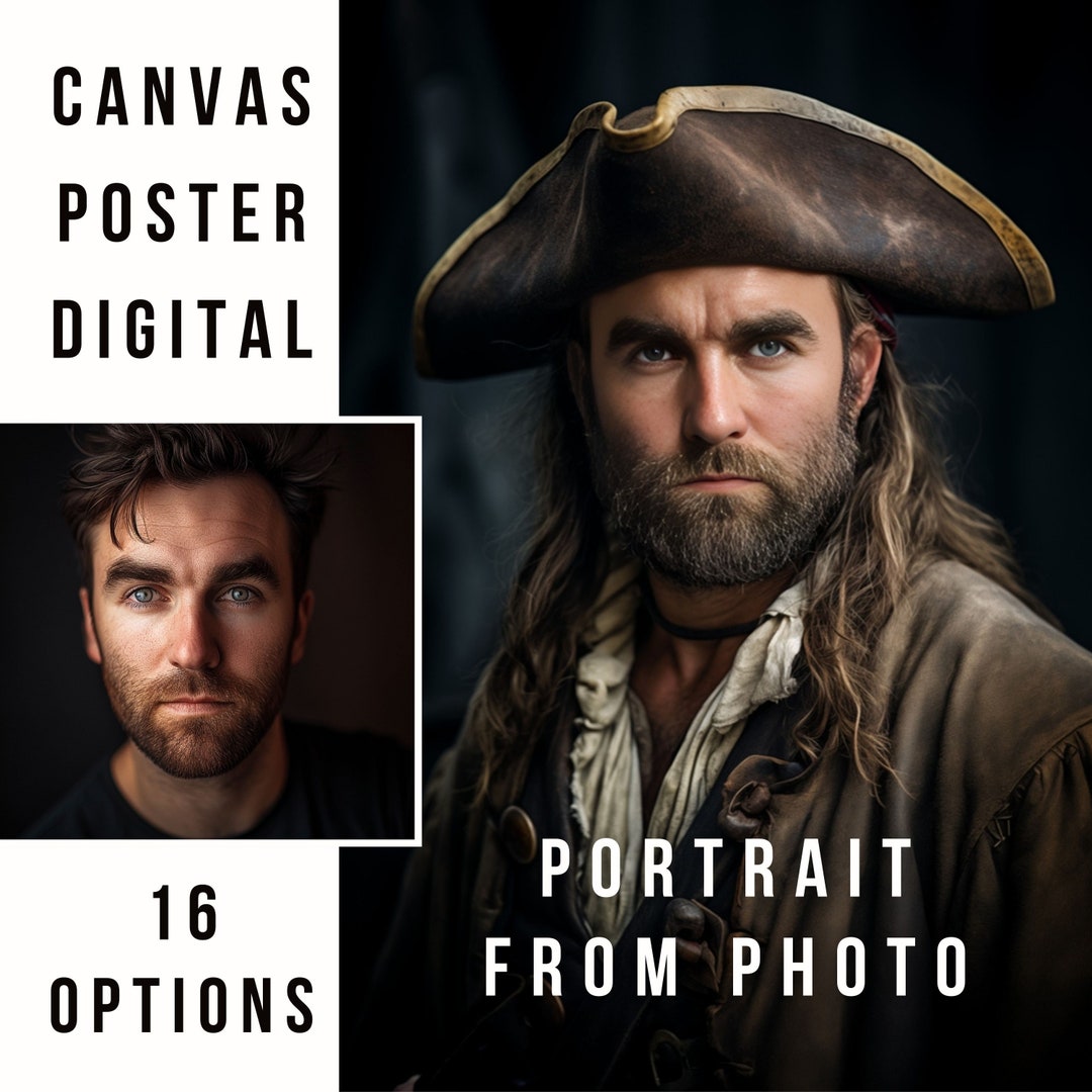 Custom Pirate Portrait, Gift for Men, Face Swap, Custom Royal Portrait ...