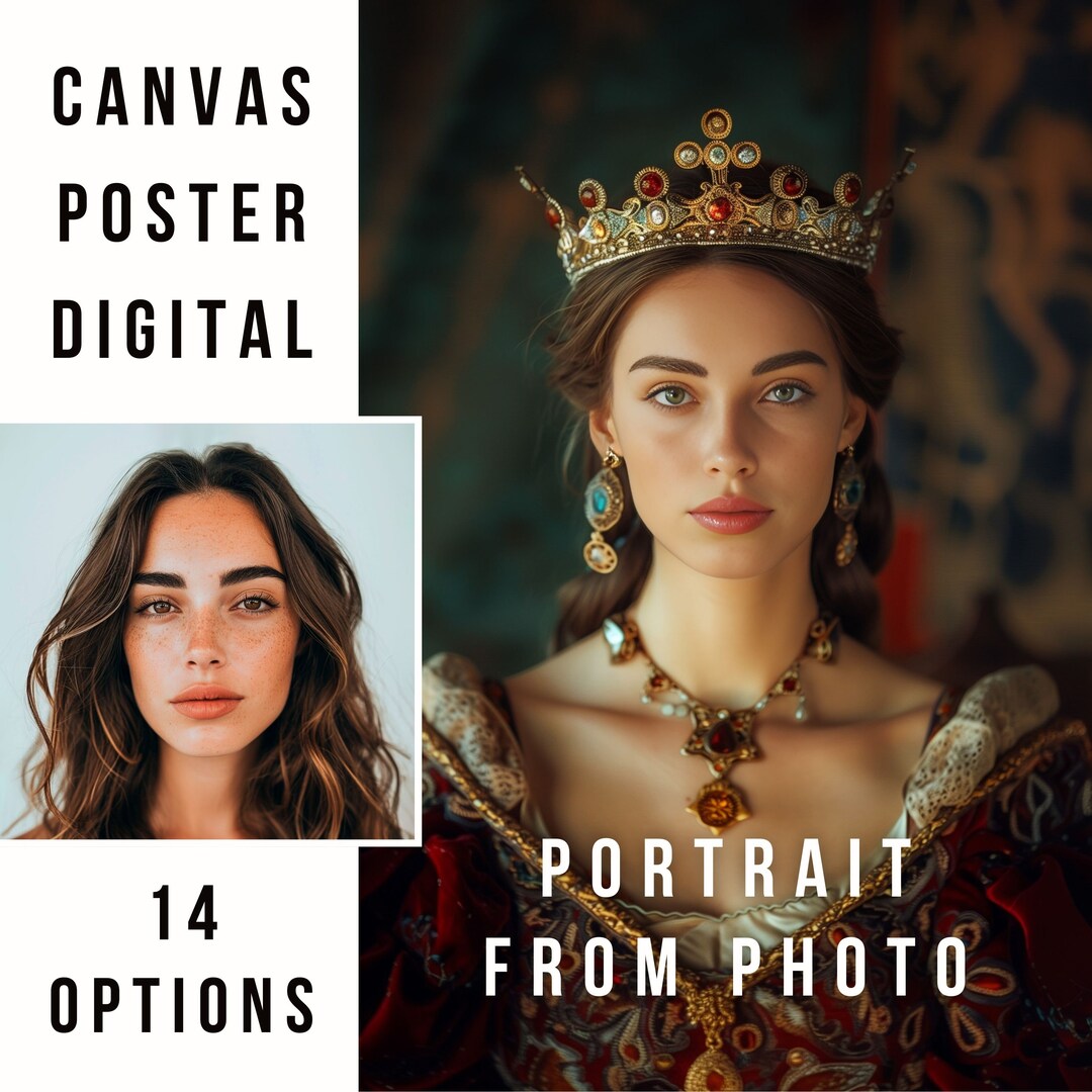 Face Swap Queen Portrait, Custom Princess Portrait, Royal Portrait From ...