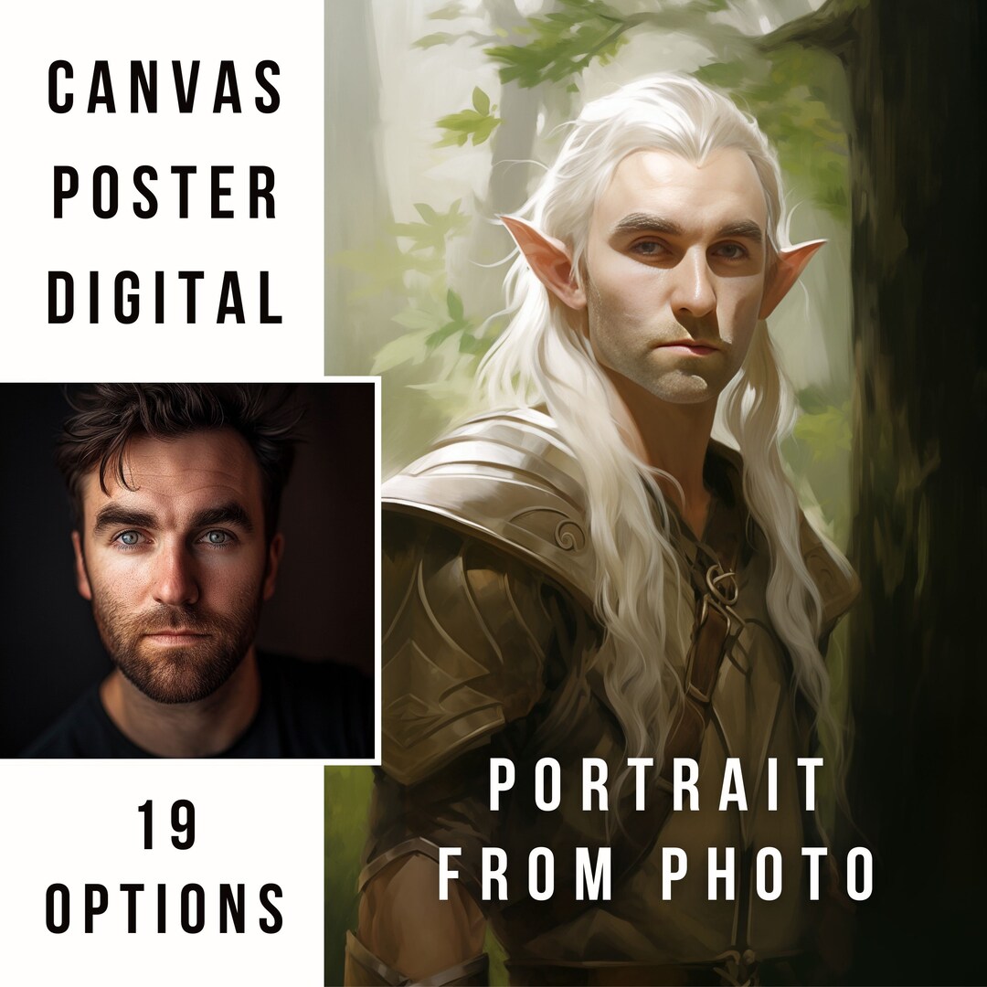 Fantasy Swap Face Portrait, Custom Portrait From Photo, High Elf ...