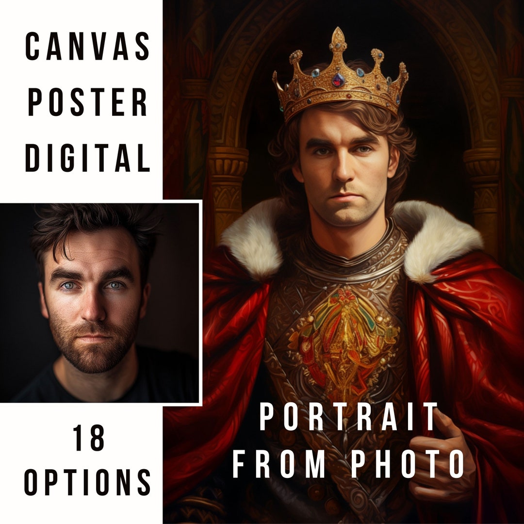 Custom Historical Portrait, King Portrait From Photo, Fantasy King ...