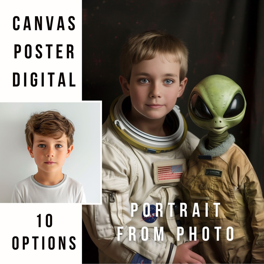 Astronaut With Alien Portrait, Face Swap, Spacesuit Portrait From Photo ...