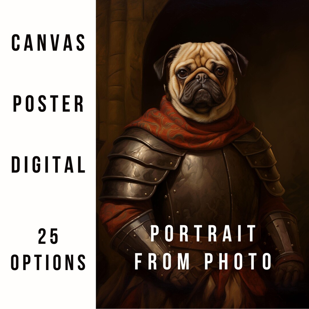 Medieval Dog Portrait, Custom Pet Portrait, Renaissance Pet Portrait ...