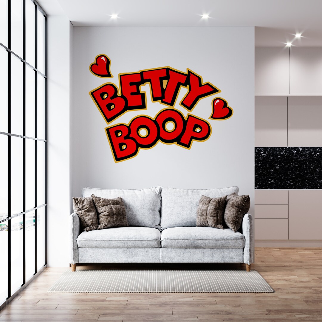 Betty Boop Sticker Wall Decor,betty Boop House Decor Quite Letters ...