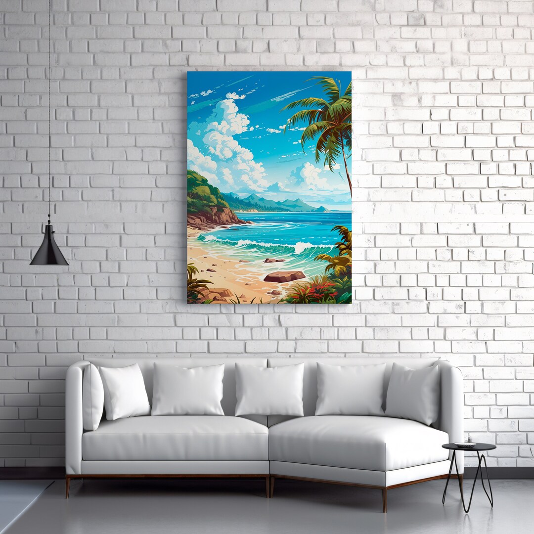 Tropical Beach Print, Sea Canvas, Sea View Canvas Art, Landscape Wall ...