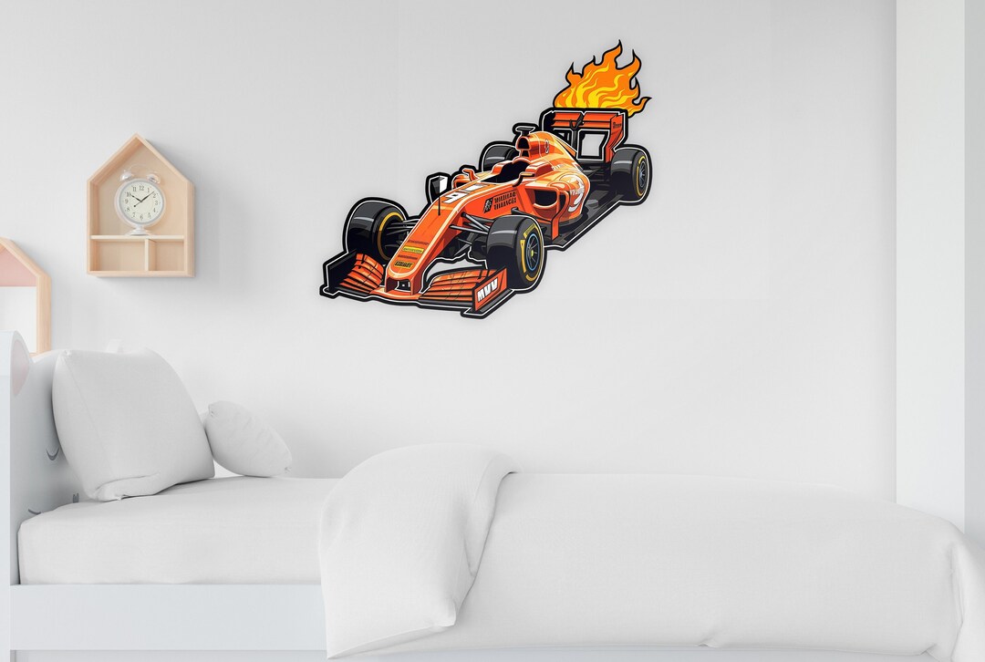 Racing Car, F1 Bolid Sticker, Wall Stickers for Kids Room, Nursery ...