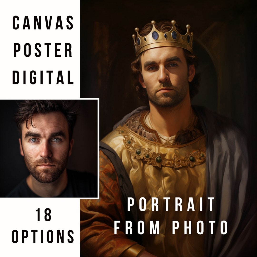 Medieval King Portrait From Photo, Face Swap, Fantasy Male Portrait ...