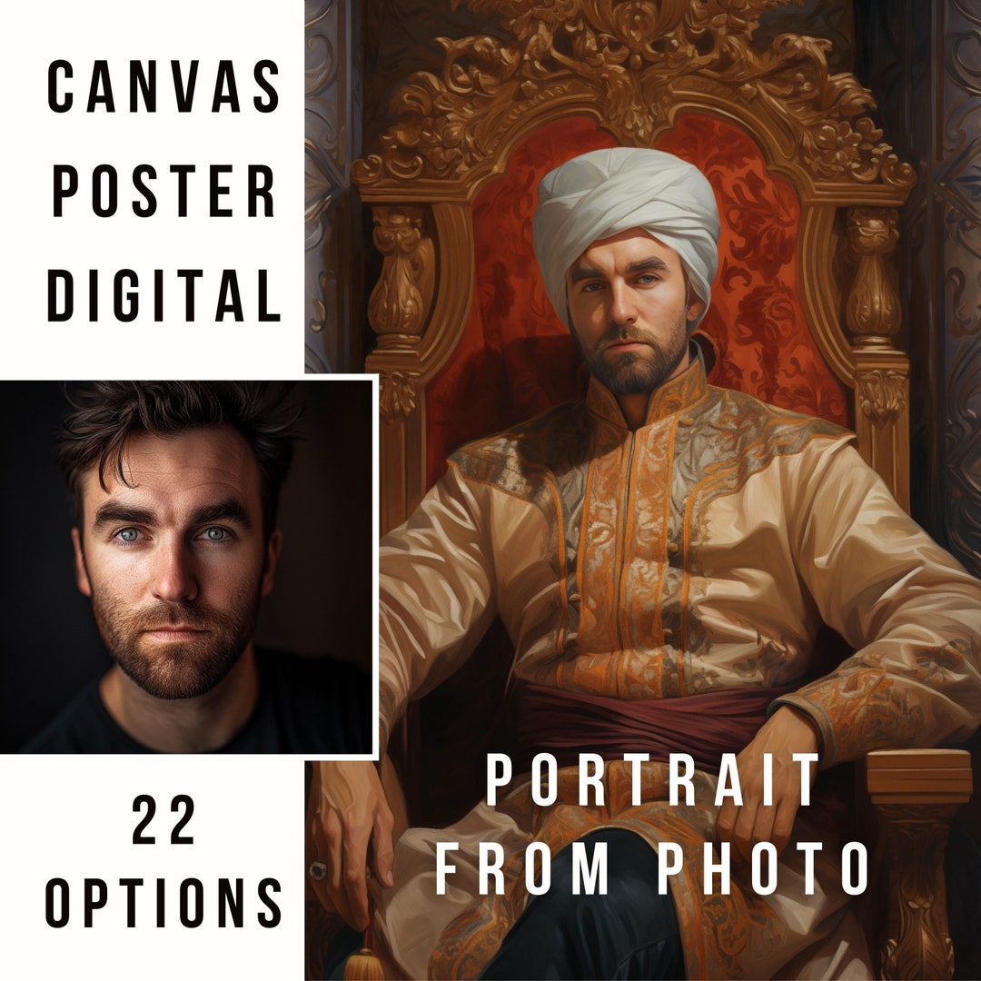 Custom Sultan Portrait From Photo, Face Swap, Historical Portrait ...