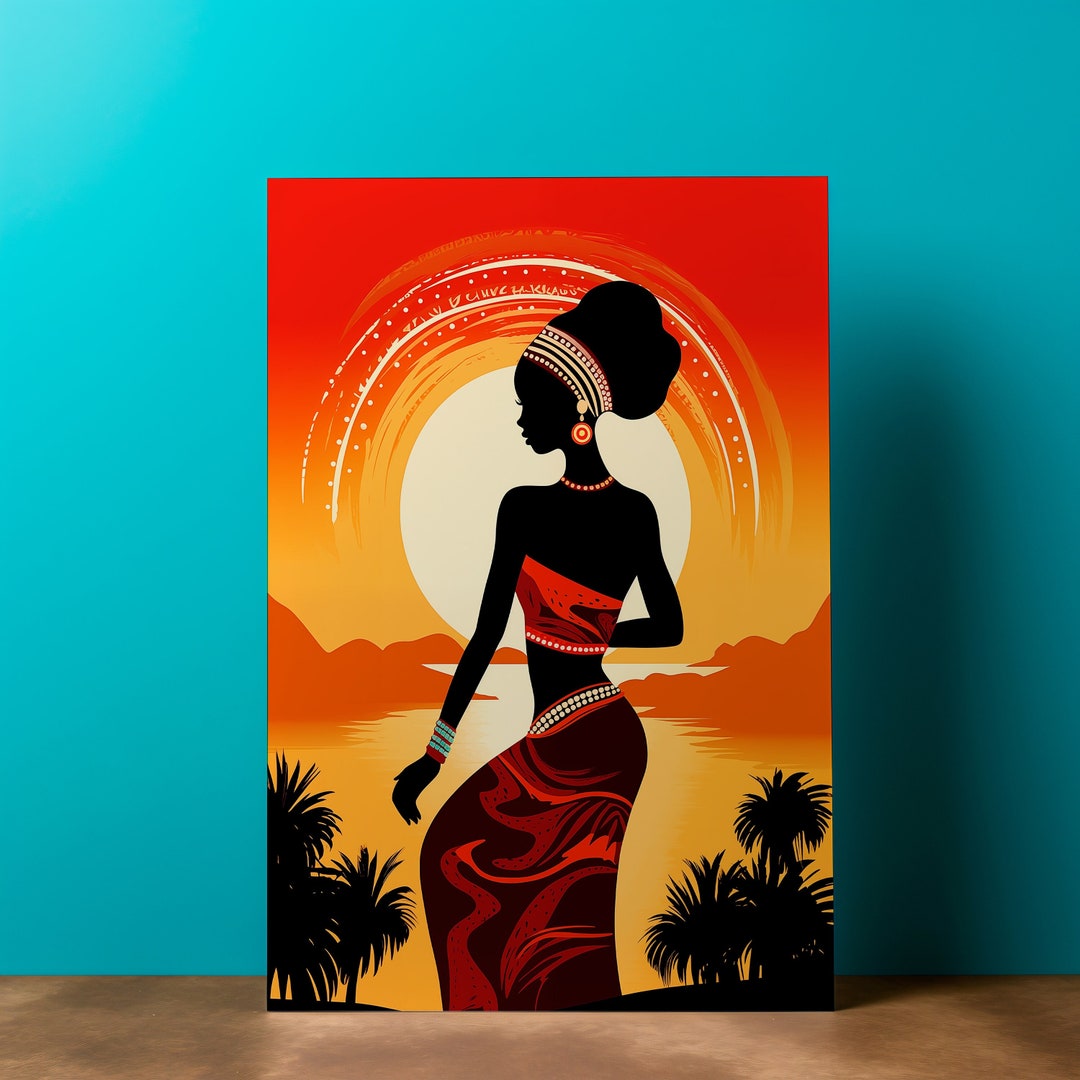 African Woman Canvas Wall Art, Black Woman Canvas Print, African Art ...