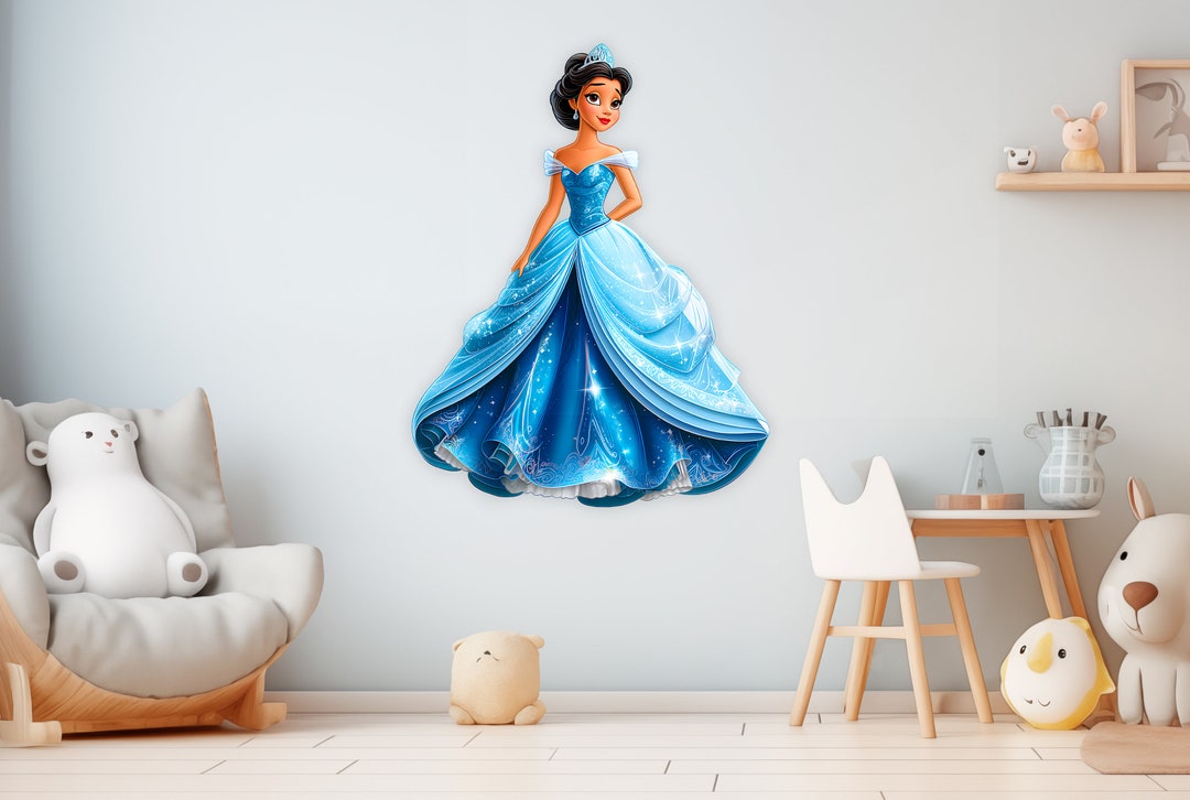 Cartoon Princess Wall Decal, Girls Nursery Removable Decal, Princess ...