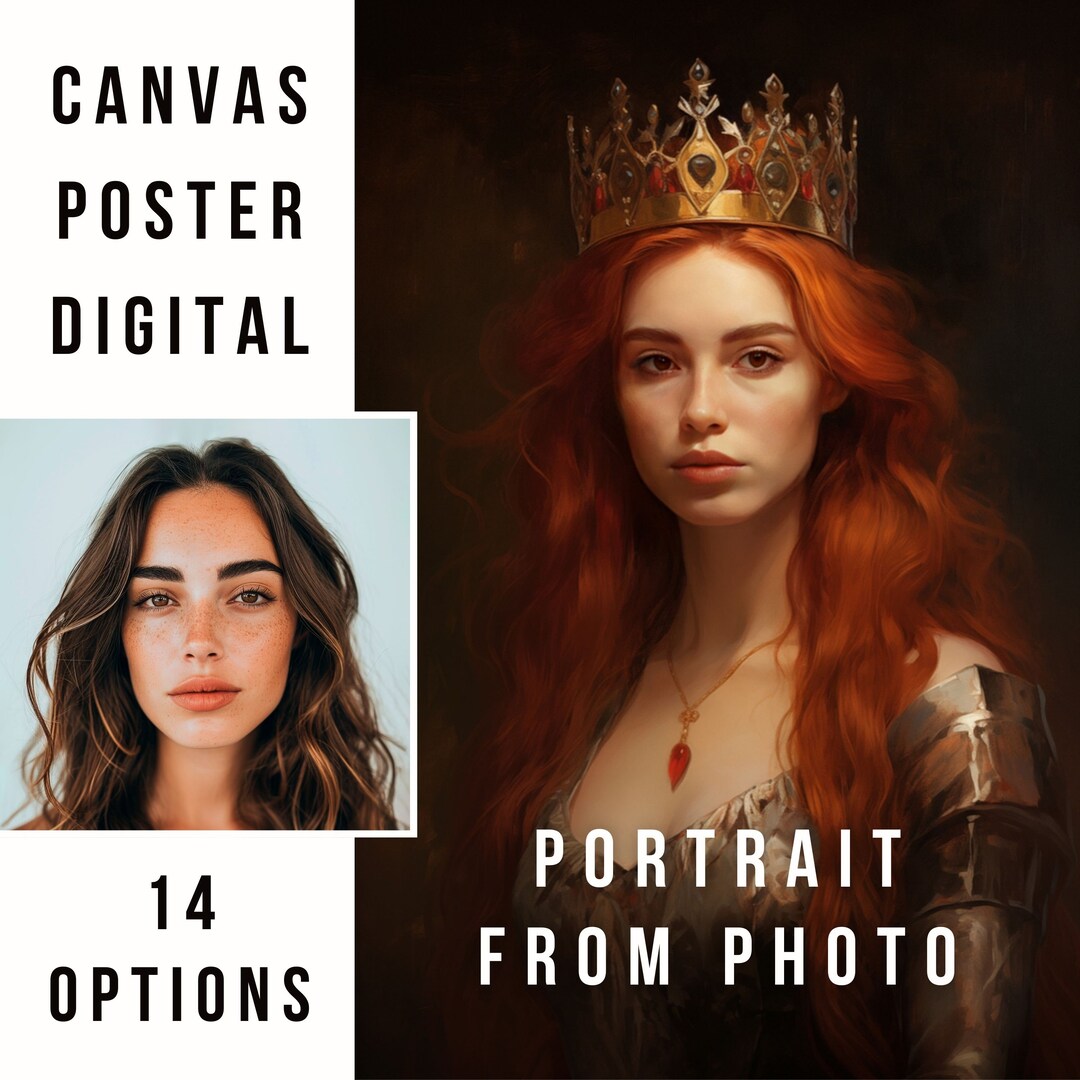 Personalized Princess, Royal Portrait From Photo, Fantasy Queen ...