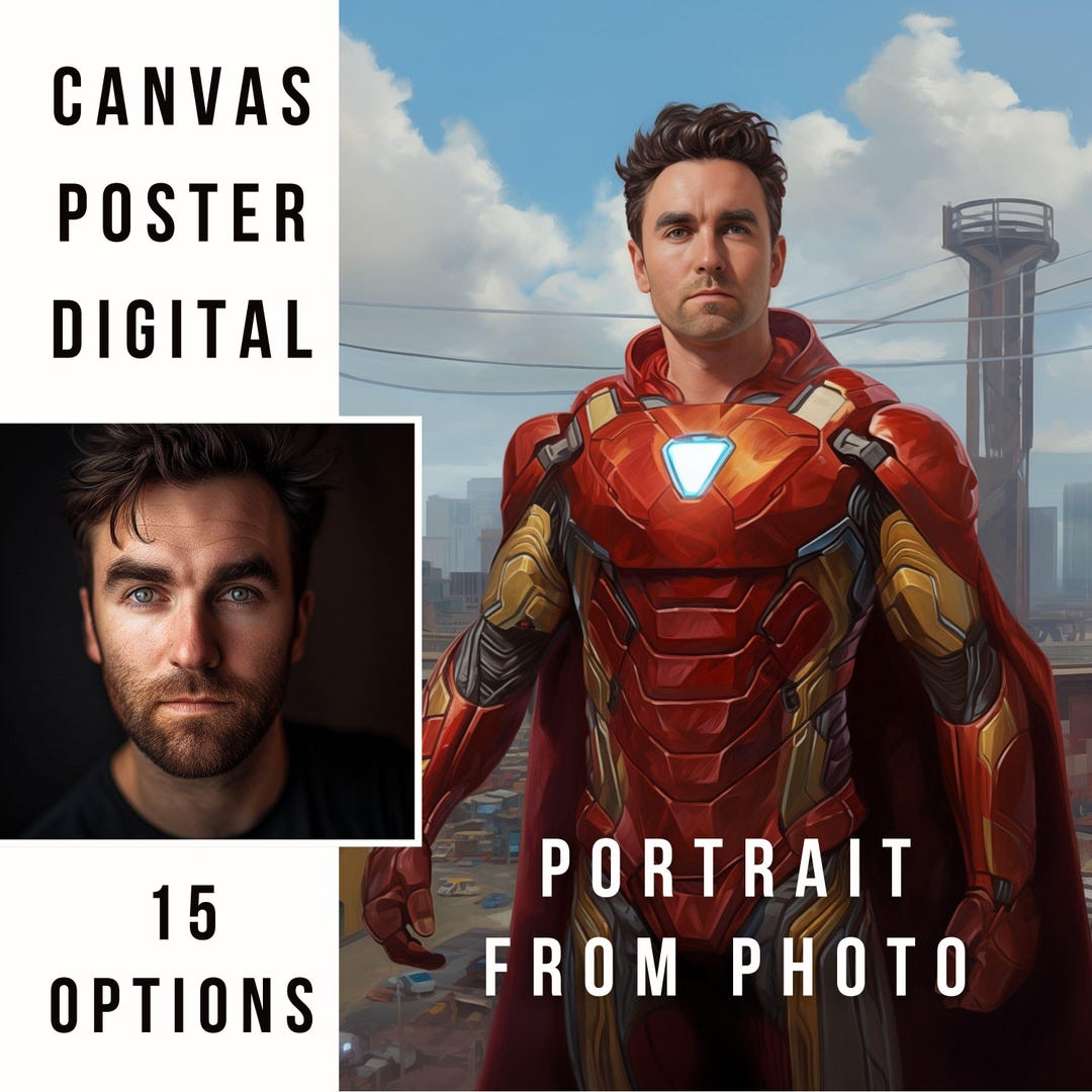 Custom Portraits, Superhero Portraits From Photo, Superhero Oil ...