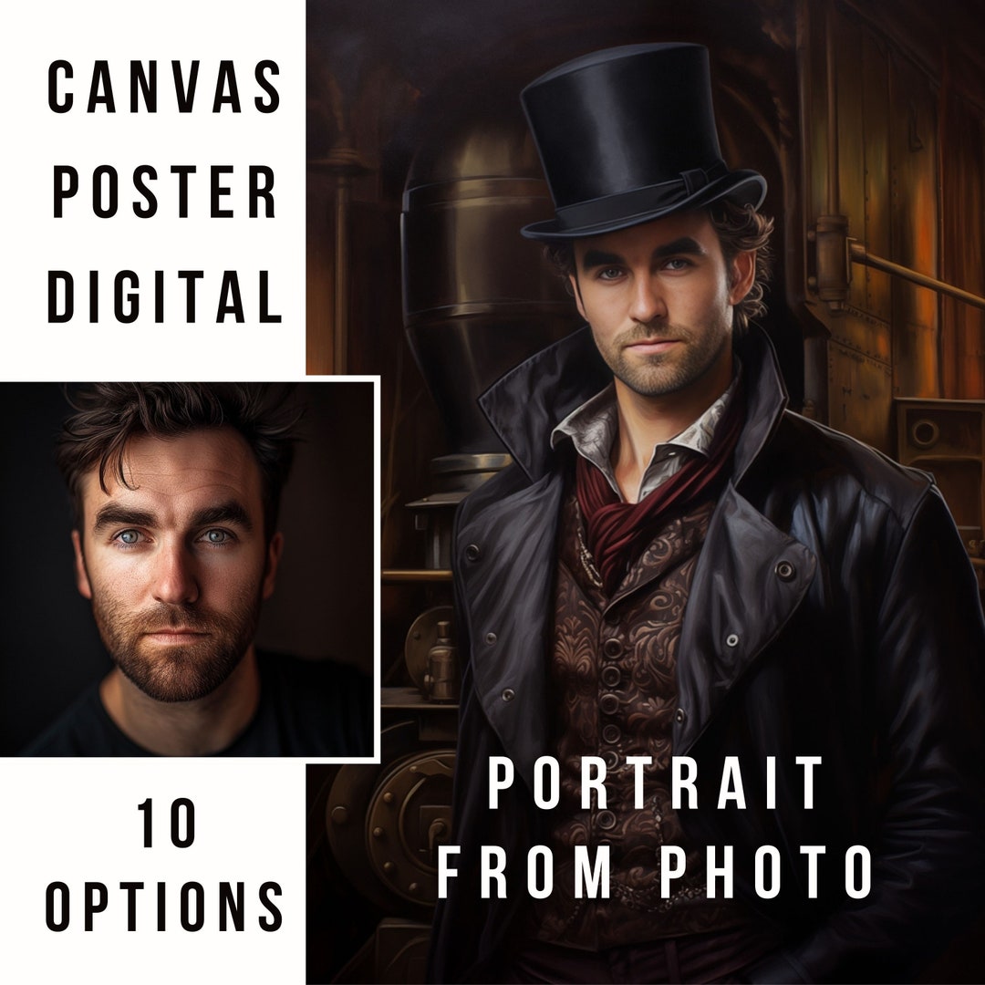 Custom Victorian Portrait From Photo, Face Swap, Steampunk Portrait ...